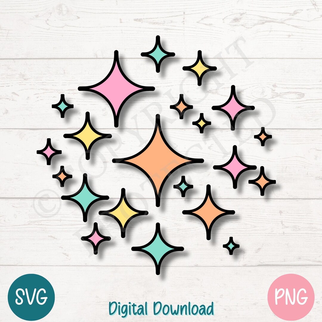 Diamond Sparkles SVG PNG Cut Files for Cricut, Silhouette Digital ...