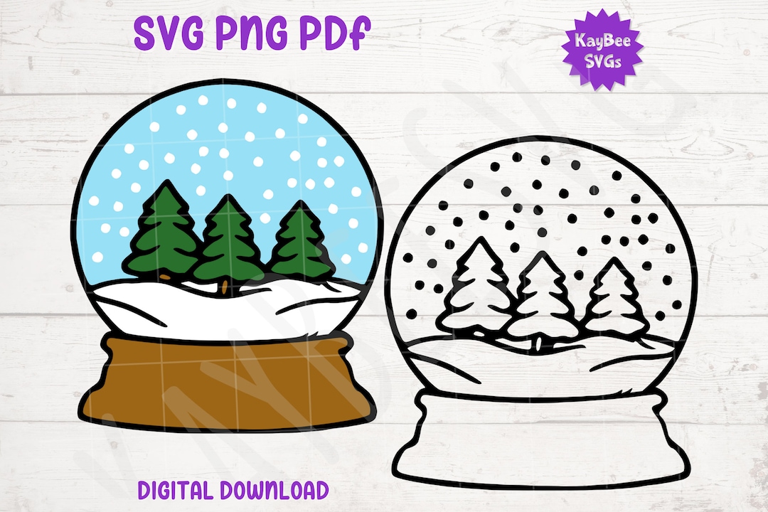 Snow Globe SVG PNG PDF Clipart Digital Cut File Download for Cricut ...