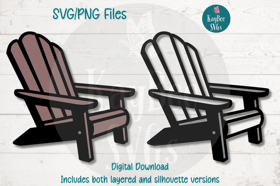 Buy Adirondack Chair SVG PNG Cut Files for Cricut, Silhouette, Digital ...