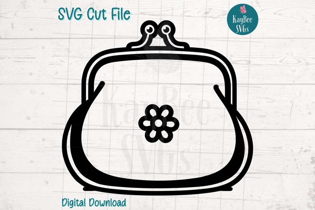 Coin Purse With Flower SVG PNG Clipart for Fashion and Girly Crafts ...
