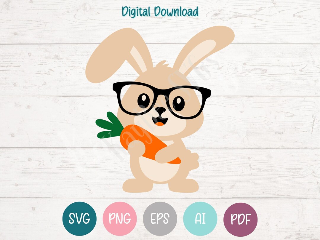 Easter Bunny Carrot SVG PNG Clipart Cut Files for Cricut, Silhouette ...