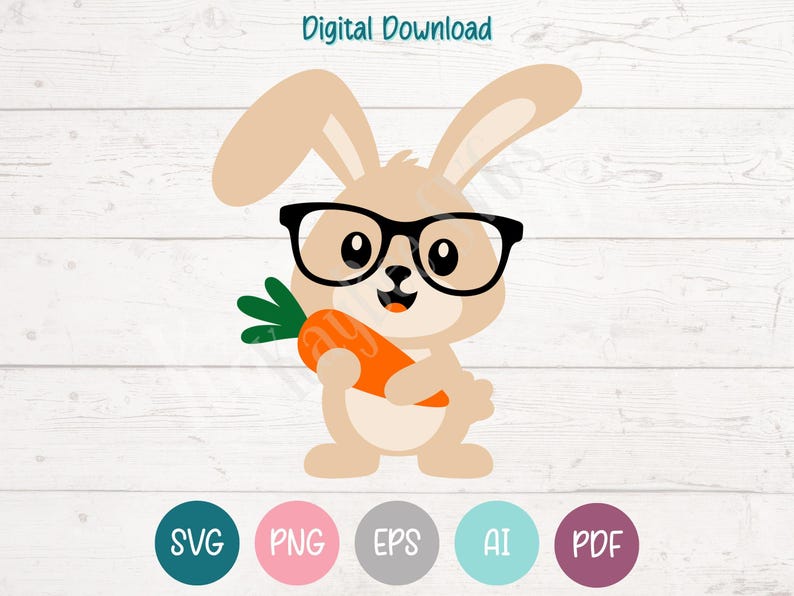 Easter Bunny Carrot SVG PNG Clipart Cut Files for Cricut, Silhouette ...