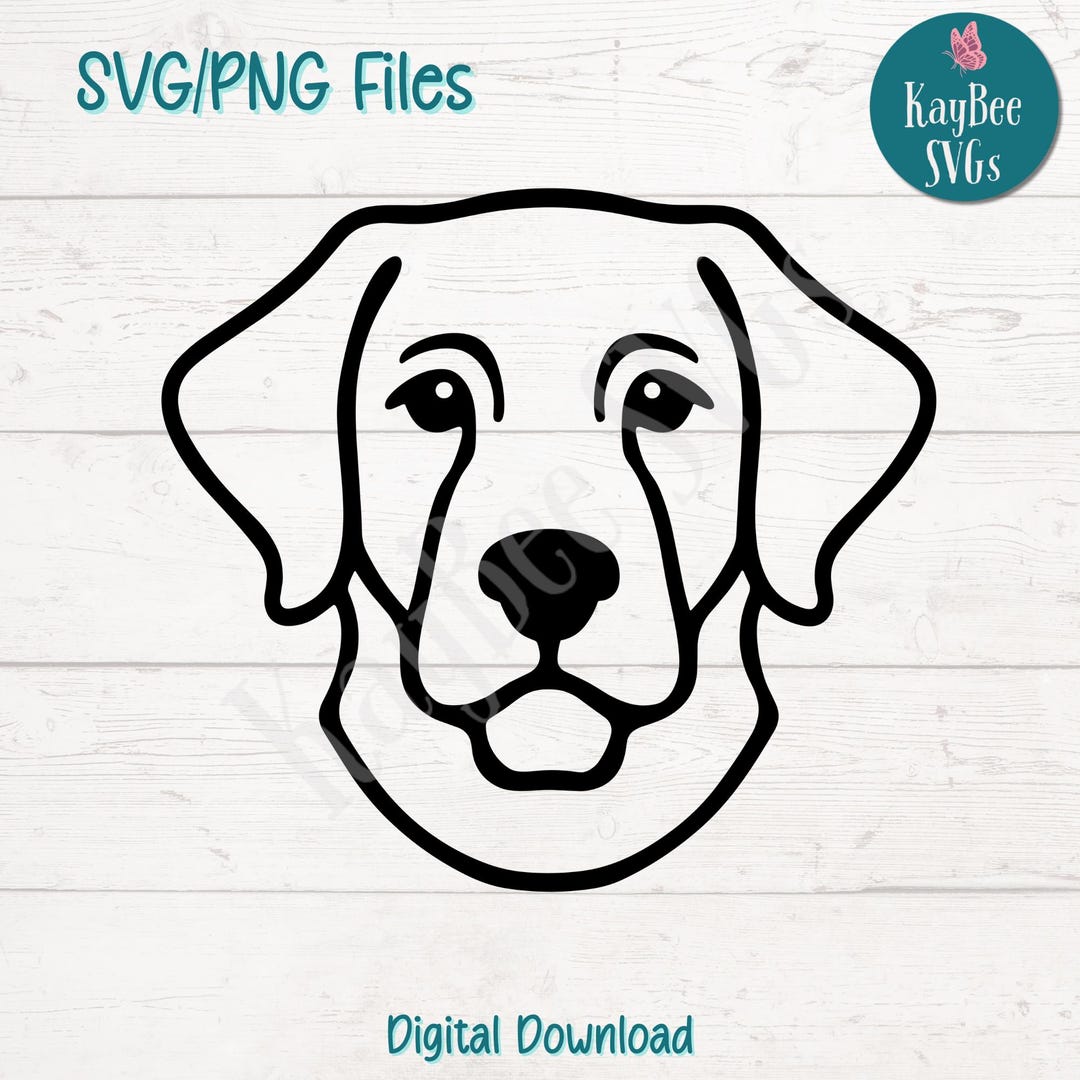 Labrador Dog Face SVG, PNG, Commercial Use Clip Art (digital Download ...