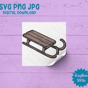Wooden Sled SVG PNG JPG Clipart Digital Cut File Download for - Etsy Canada