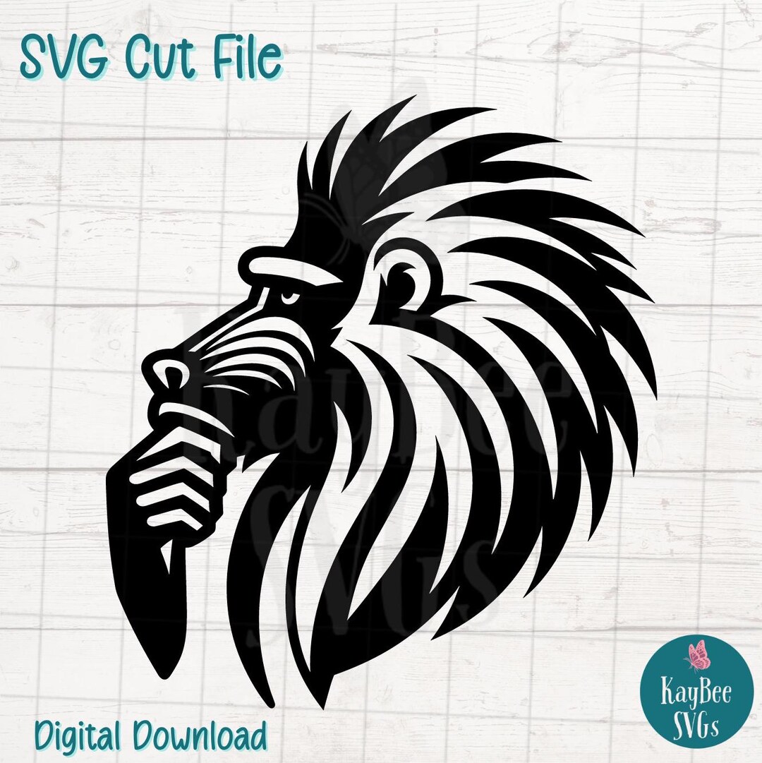 Mandrill Baboon SVG PNG Clipart Cut Files for Cricut, Silhouette, Laser ...