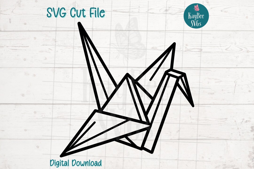 Origami Paper Crane SVG Cut File for Cricut, Silhouette, Digital ...