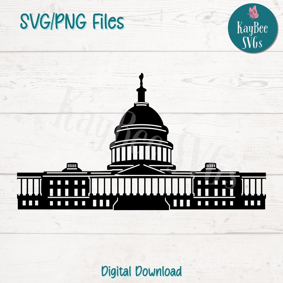 US Capitol SVG PNG Clipart Cut Files for Cricut, Silhouette, Laser ...