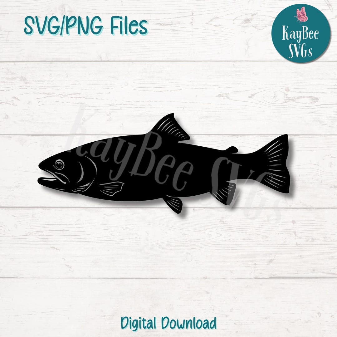 Trout Fish SVG PNG Clipart Cut Files for Cricut, Silhouette, Laser ...