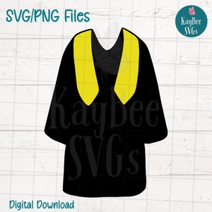 Graduation Robe SVG/PNG Cut Files for Cricut, Silhouette, Digital ...