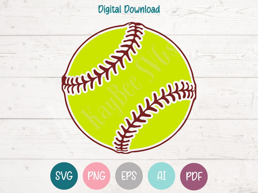 Softball SVG PNG Clipart Cut Files for Cricut, Silhouette, Laser ...