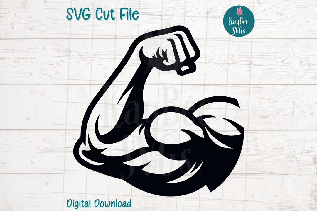 Arm Flexing Bicep Muscle SVG Digital Cut File for Cricut, Silhouette ...