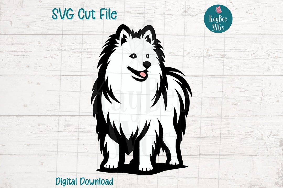American Eskimo Dog SVG Cut File for Cricut, Silhouette, Digital ...