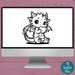 Chibi Dragon SVG PNG Cut Files for Cricut & Silhouette, Heart Design ...