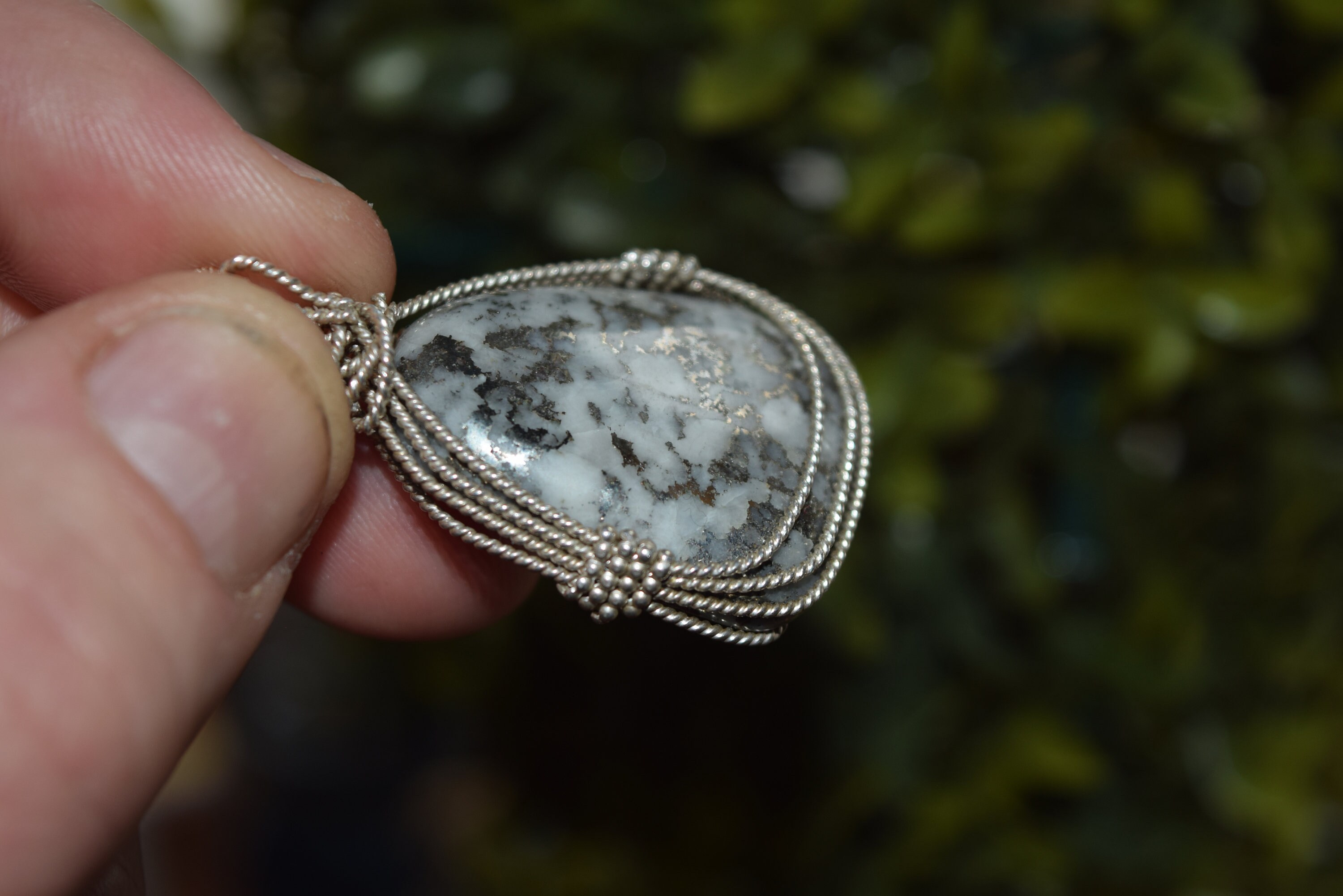 Rare Michigan Snowflake Mohawkite Pendant Sterling Silver Necklace ...
