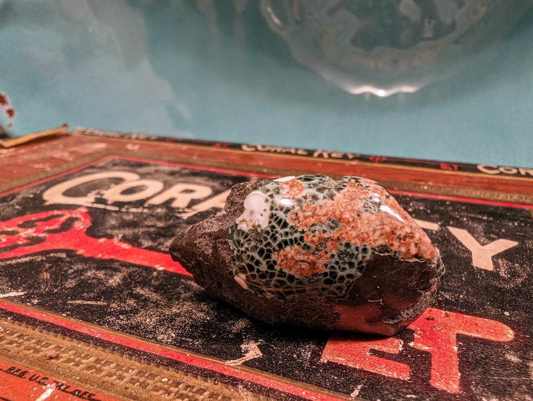 Isle Royale Greenstone in Basalt, Chlorastrolite, Gem With Thomsonite ...