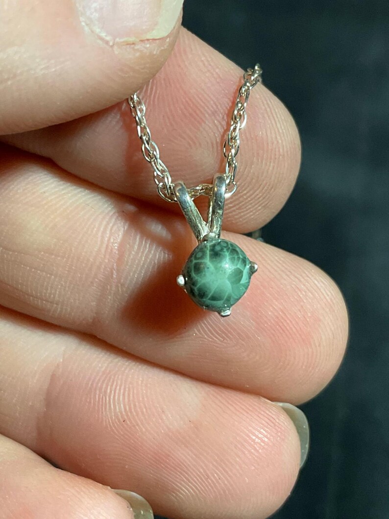 Sterling Silver, Isle Royale Michigan Greenstone Necklace ...