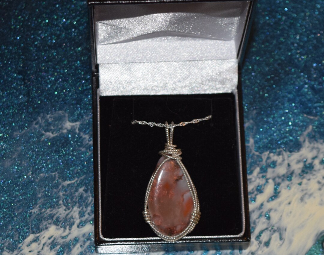 SEE VIDEO Keweenaw Orange Datolite With Copper Sterling Silver Wire ...
