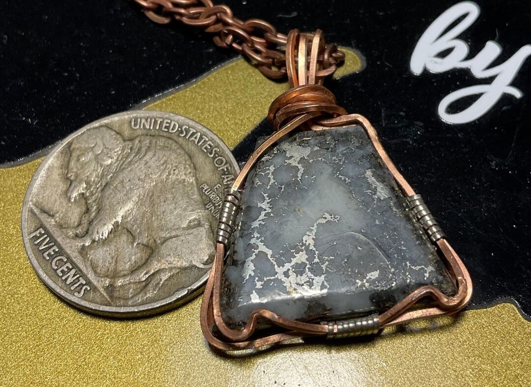 SEE VIDEO Rare Michigan Snowflake Mohawkite Pendant Copper Wire Wrapped ...