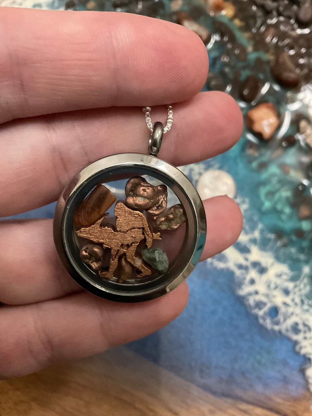 Big Foot Necklace, Isle Royale Michigan Greenstone Necklace, Keweenaw ...