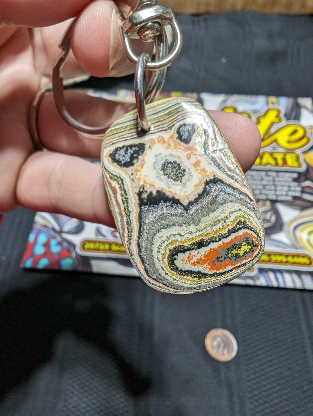 Vintage Fordite Keychain Detroit Agate 1960s - Etsy