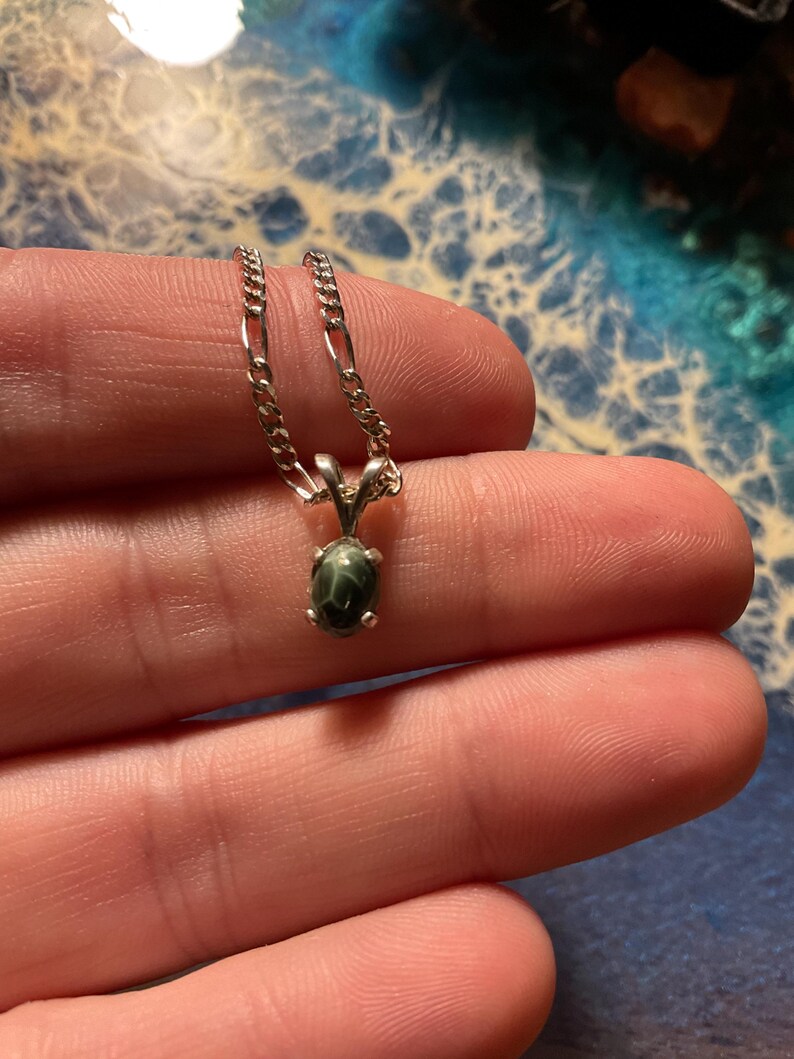 Sterling Silver, Isle Royale Michigan Greenstone Necklace ...