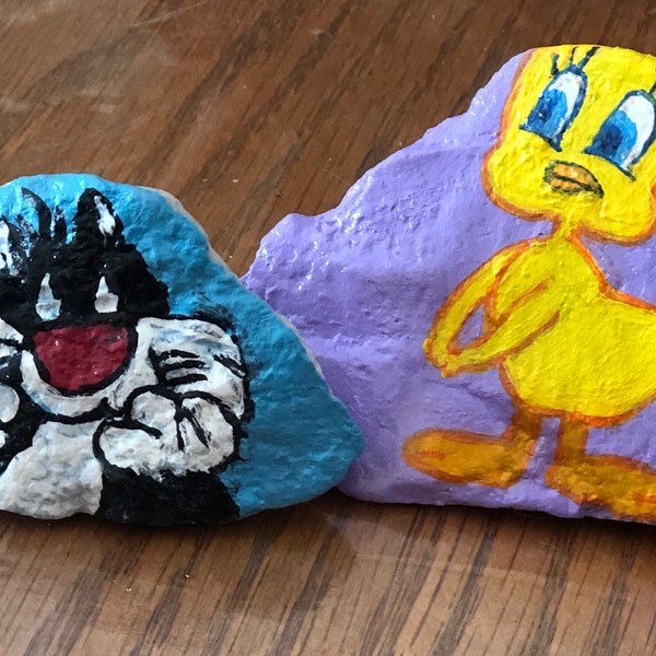 Cartoon Painted Rocks - Etsy