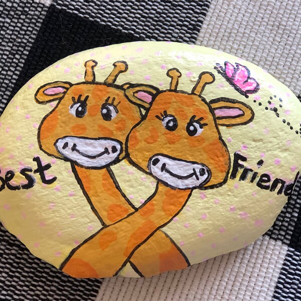 Painted Rock Giraffe - Etsy