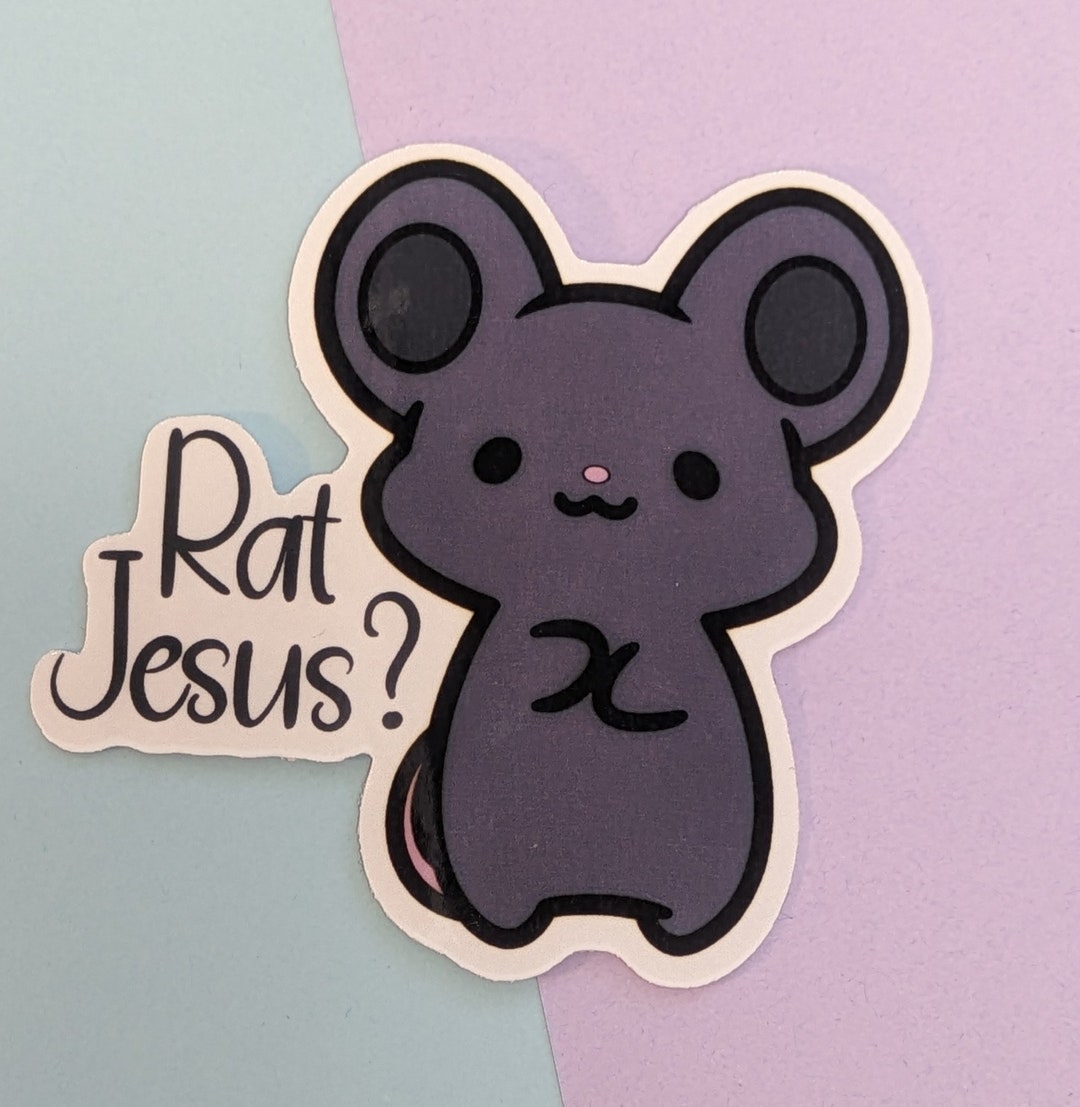 Rat Jesus 3 Inch Glossy Vinyl Sticker, Vinyl Sticker, Journal, Water ...