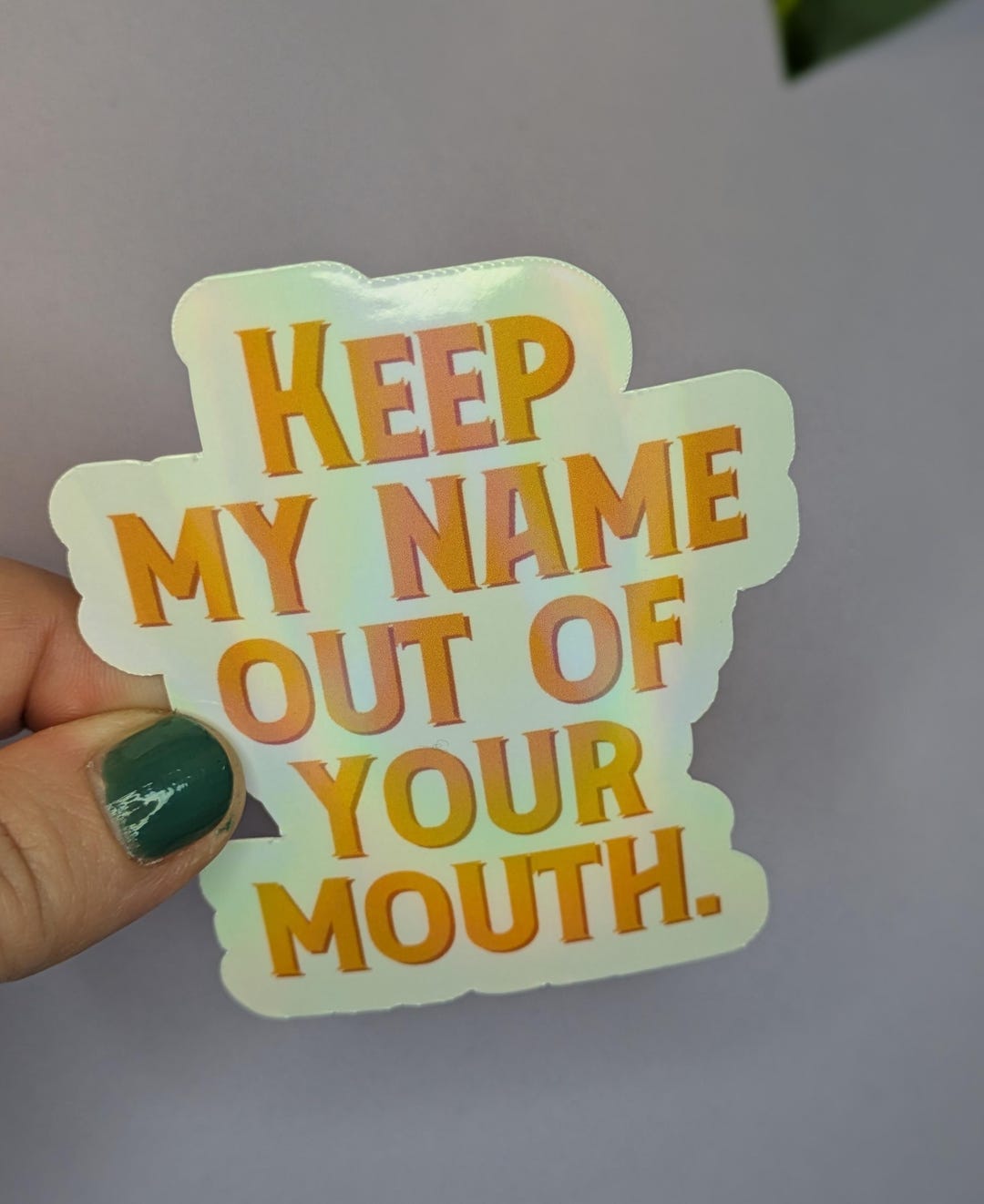 Keep My Name Out of Your Mouth Vinyl Sticker - Holographic Funny ...