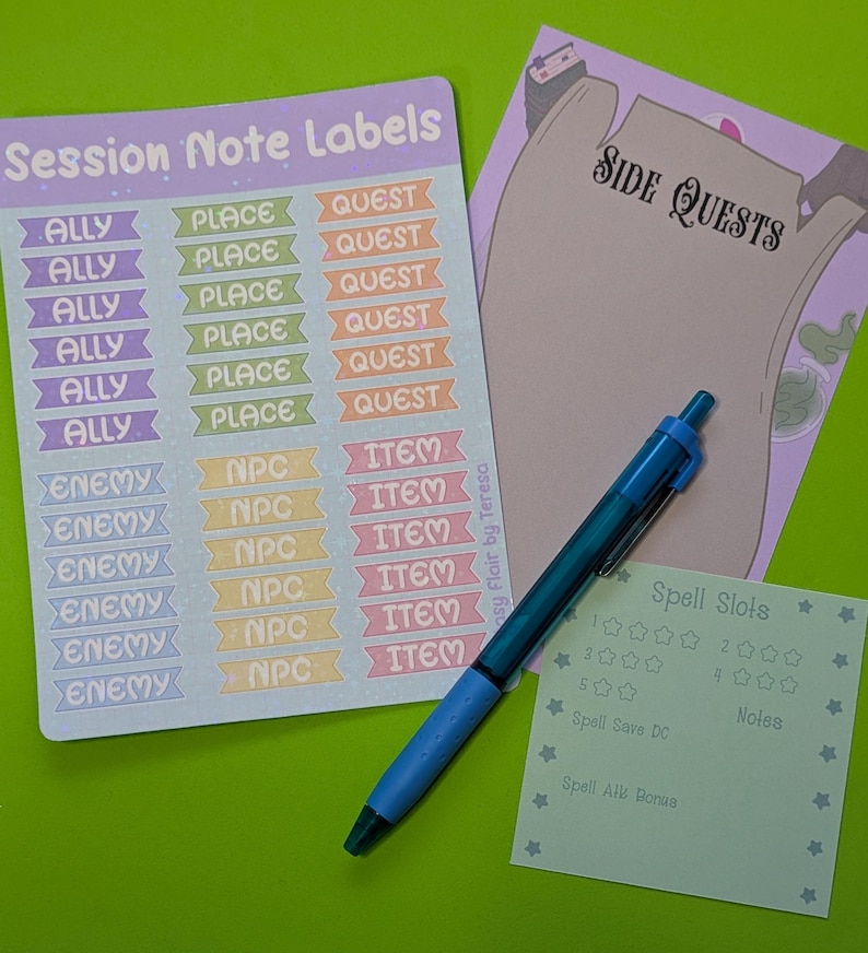 Dnd Holographic Sticker Sheet, RPG Labels - Etsy