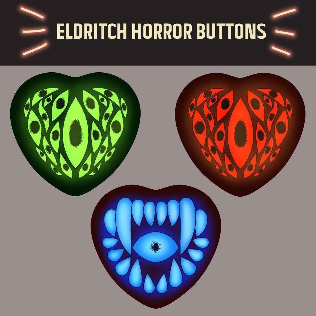 Eldritch Horror Heart Buttons - Etsy