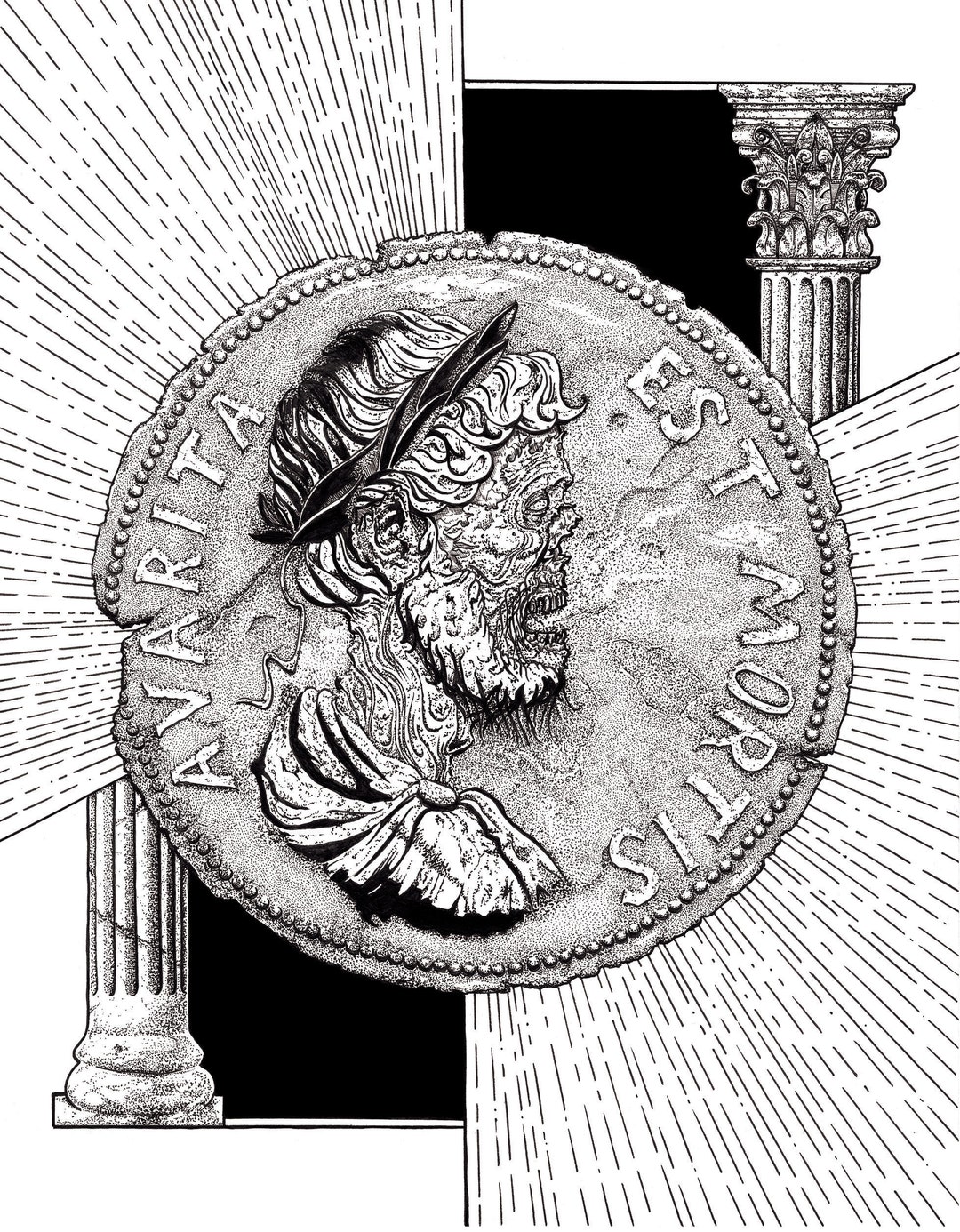 Greed is Death Art Print, Roman Coin, Ancient History, Roman Empire ...