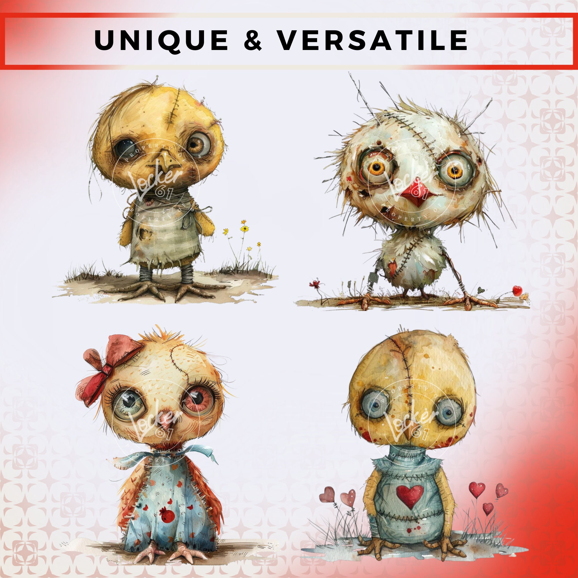 Funny Chicken Watercolor Clipart Bundle, Quirky Sublimation Designs ...