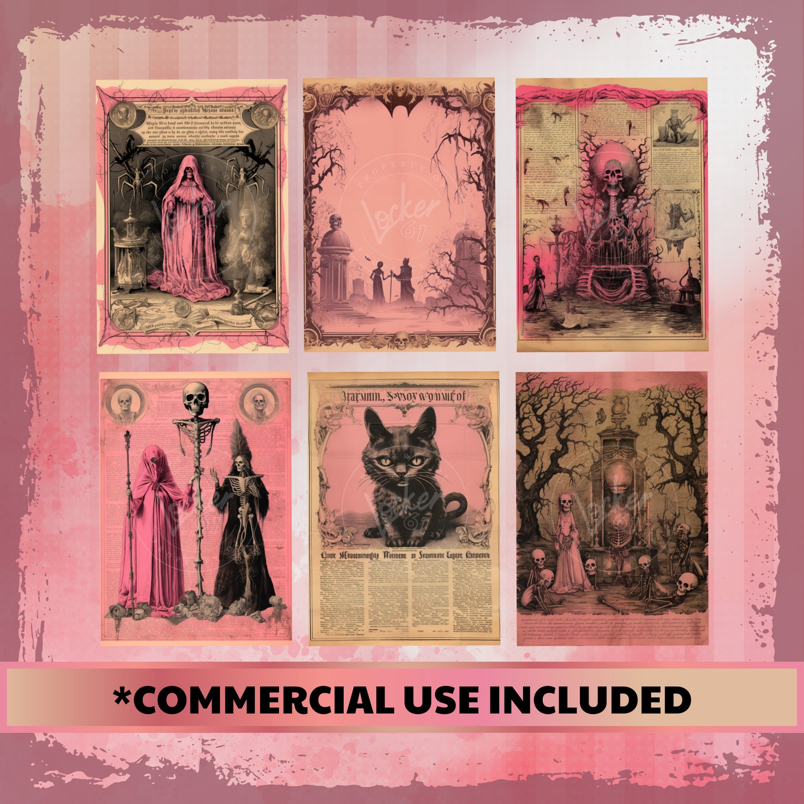 Pink Halloween Ephemera: Witchcraft Junk Journal Kit (digital Download ...