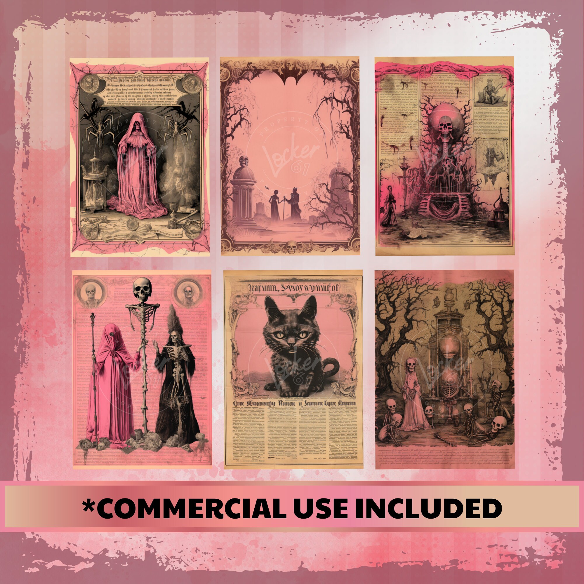 Pink Halloween Ephemera: Witchcraft Junk Journal Kit (digital Download ...