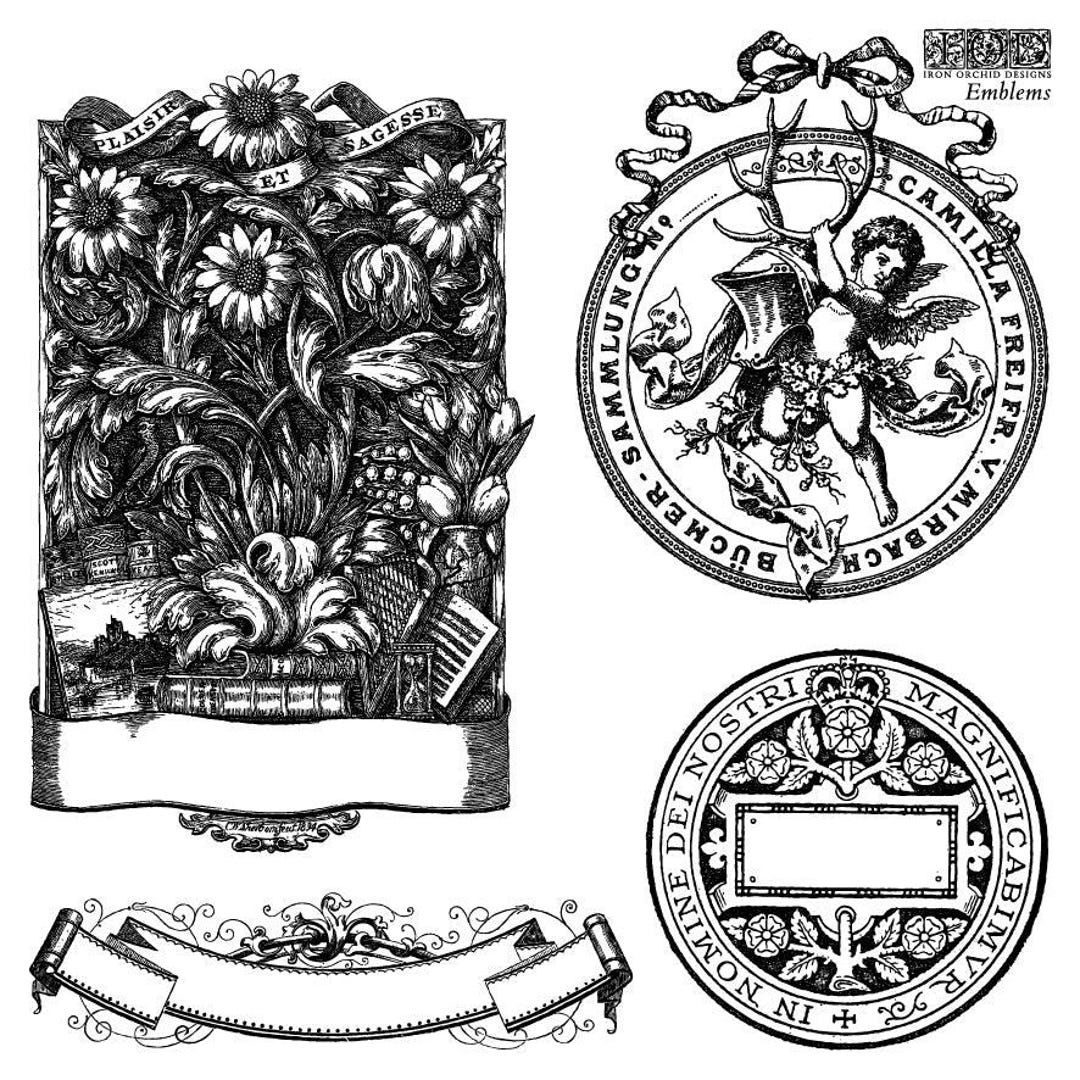 Emblems Boxed IOD 6x6 Decor Ink Stamp for Furniture and Home Decor (4 ...