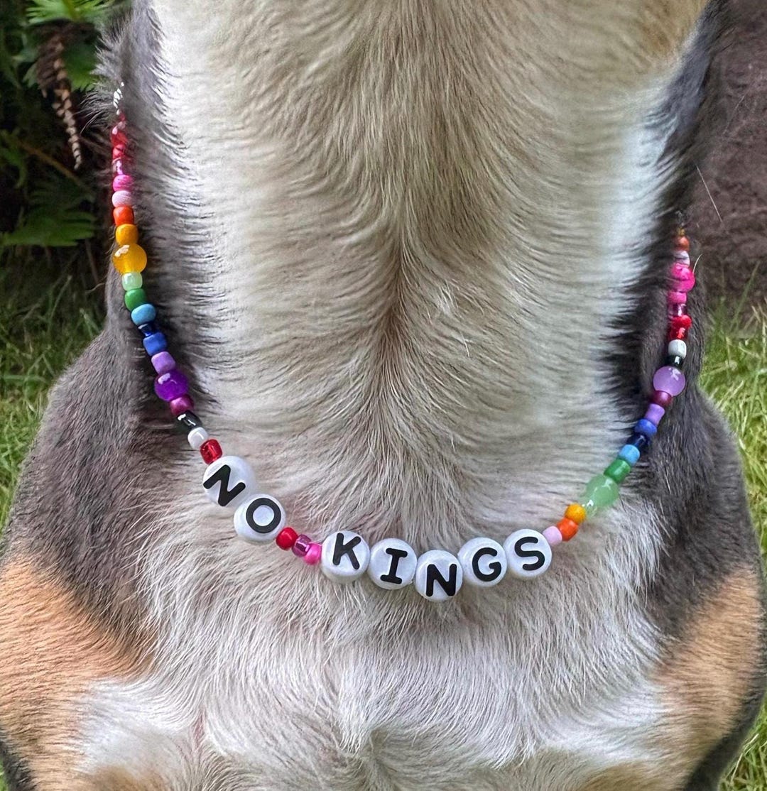 No Kings Protest Necklace for Dogs, Friendship Decklace Bracelet ...