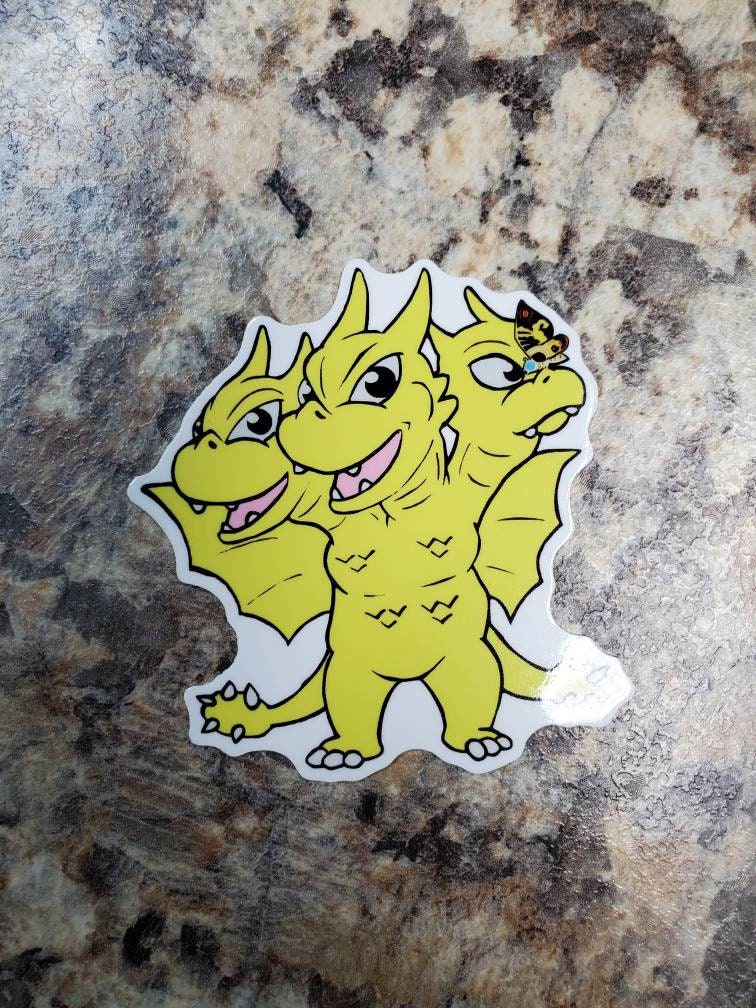 Chibi King Ghidorah Vinyl Matte Sticker Stickers, Labels & Tags ...