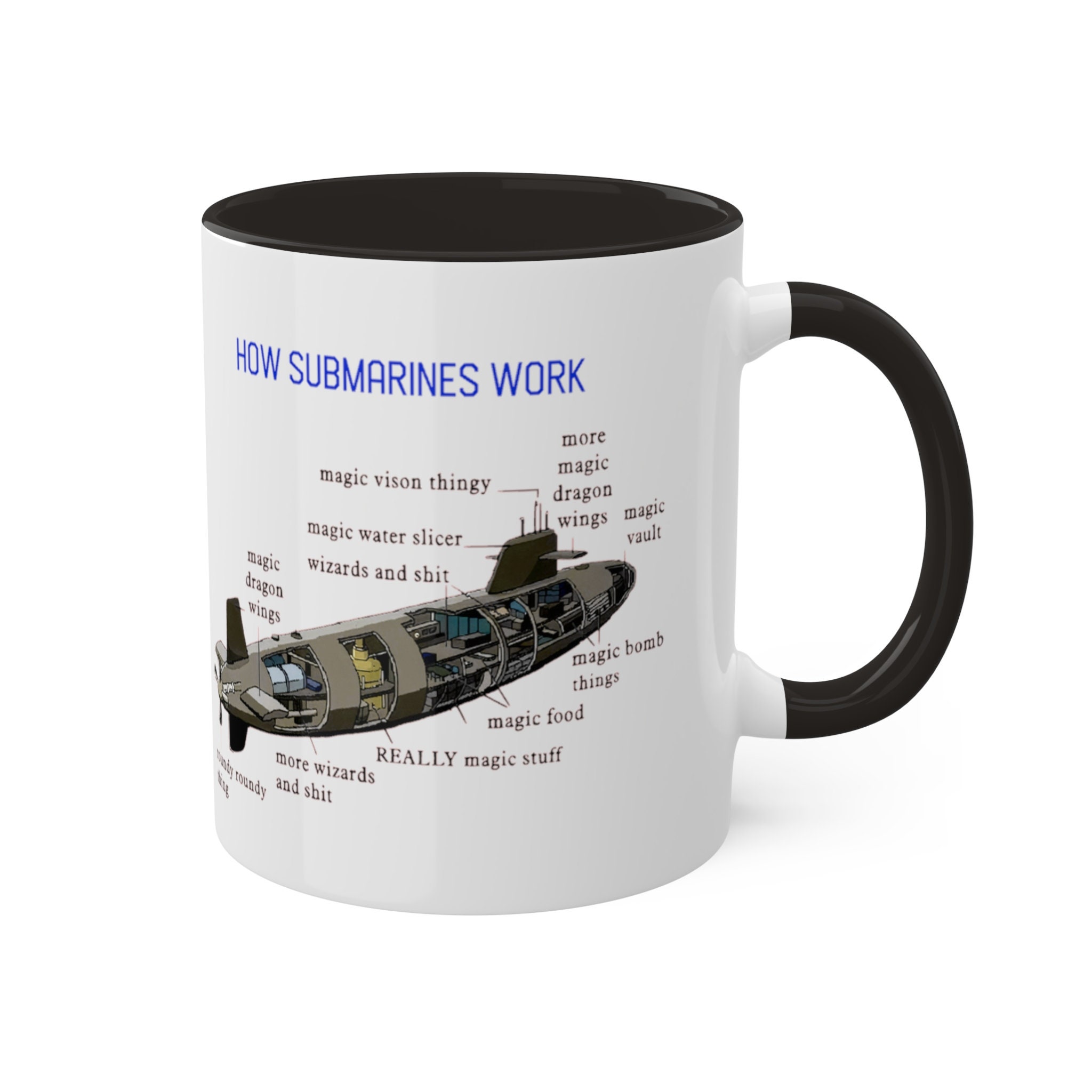 Submarine Mug - How Submarines Work - Gold Dolphins (for Officers) - Etsy