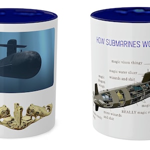 Submarine Mug - How Submarines Work - Gold Dolphins (for Officers) - Etsy