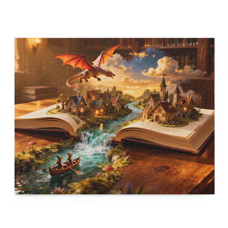 Fantasy Dragon-themed Puzzle: Enchanting Adventure, 120/252/500-piece ...