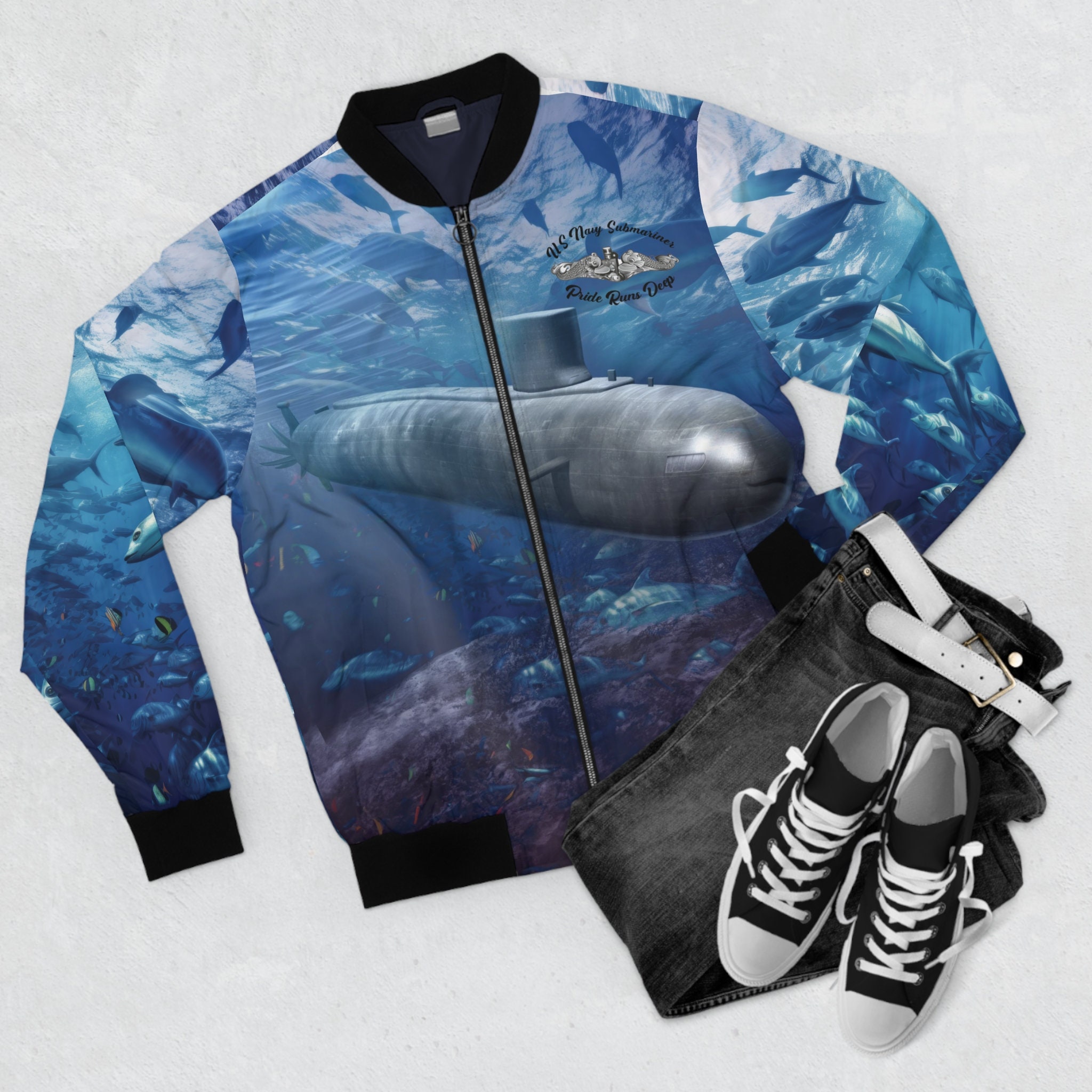 Men's Submariner Bomber Jacket Pride Runs Deep Submarine Jacket Subs ...