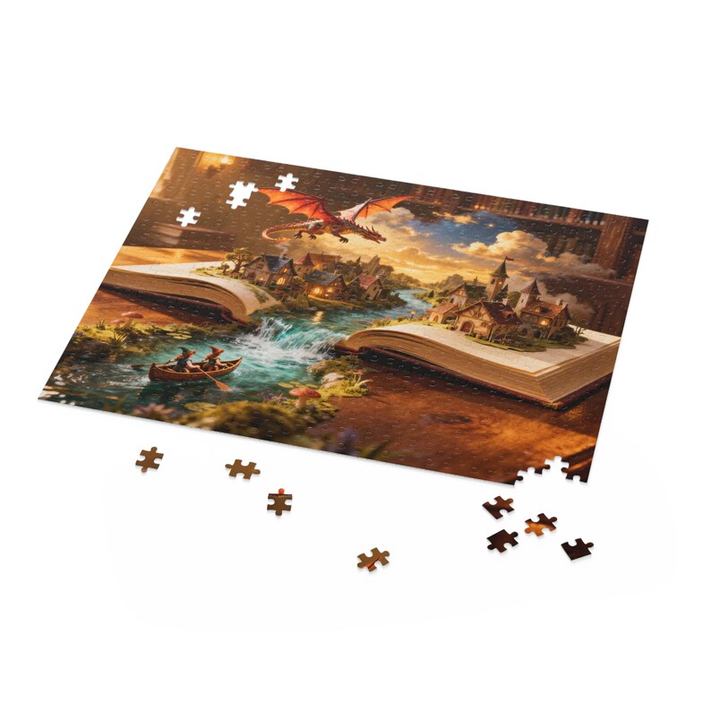 Fantasy Dragon-themed Puzzle: Enchanting Adventure, 120/252/500-piece ...
