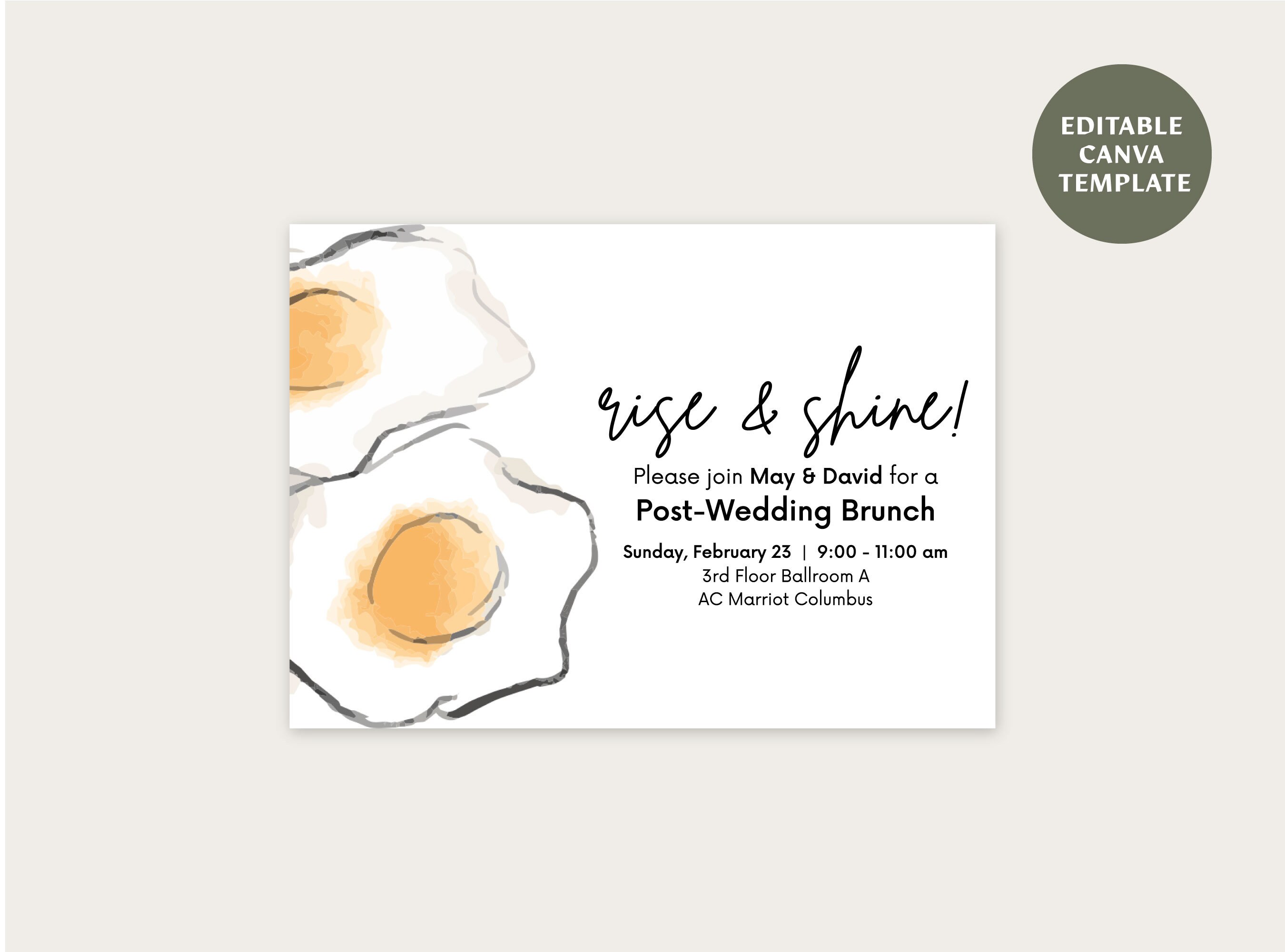 Brunch Invite | Post Wedding Brunch | Canva Template | DIGITAL DOWNLOAD ...