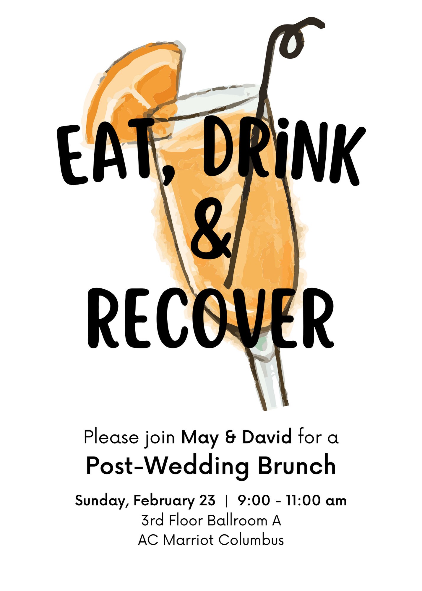 Eat Drink and Recover Brunch Invite Post Wedding Brunch - Etsy
