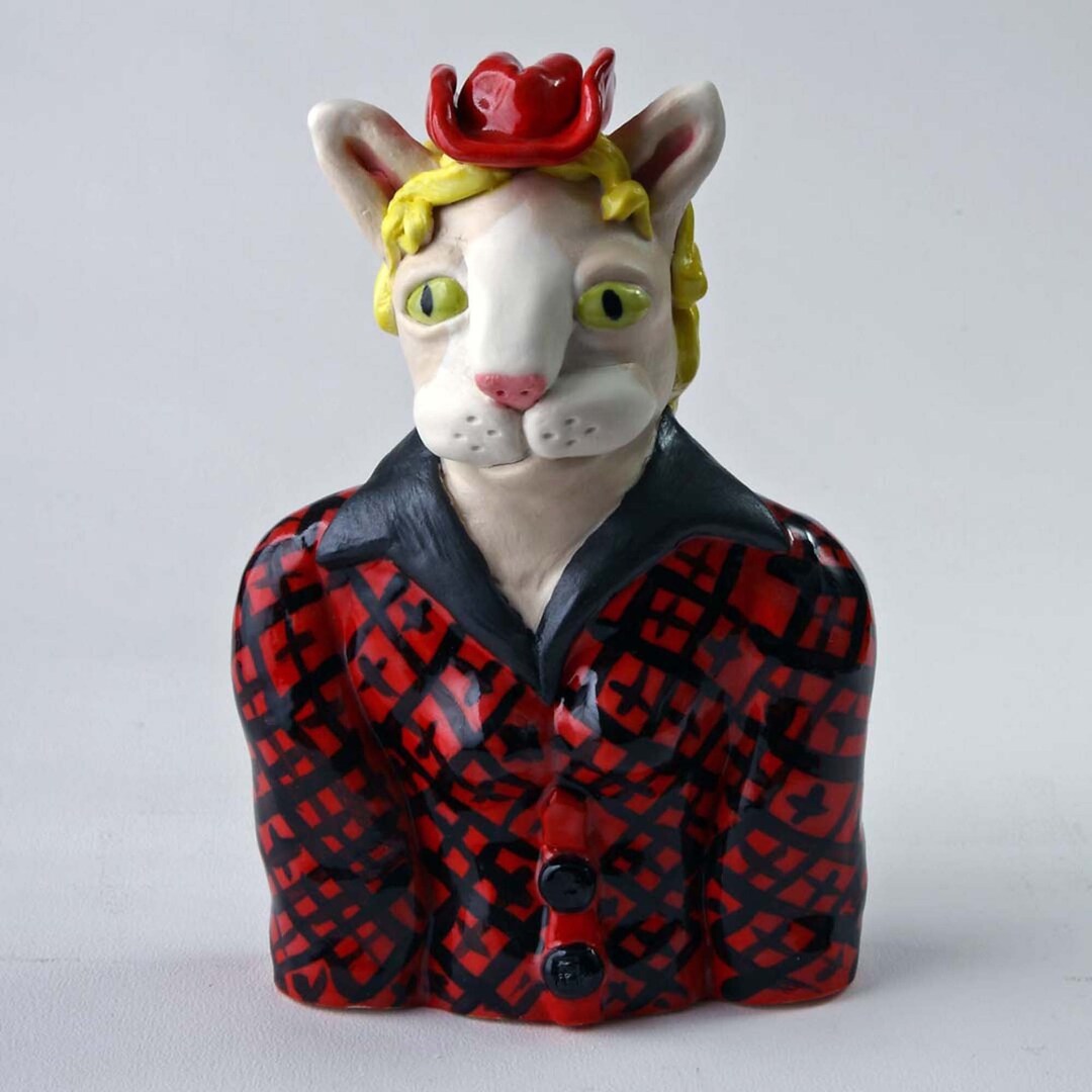 Dolly Parton Inspired Handmade Ceramic Cat Sculpture Called - Etsy