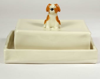 Dog Butter Dish With Handle | Etsy UK