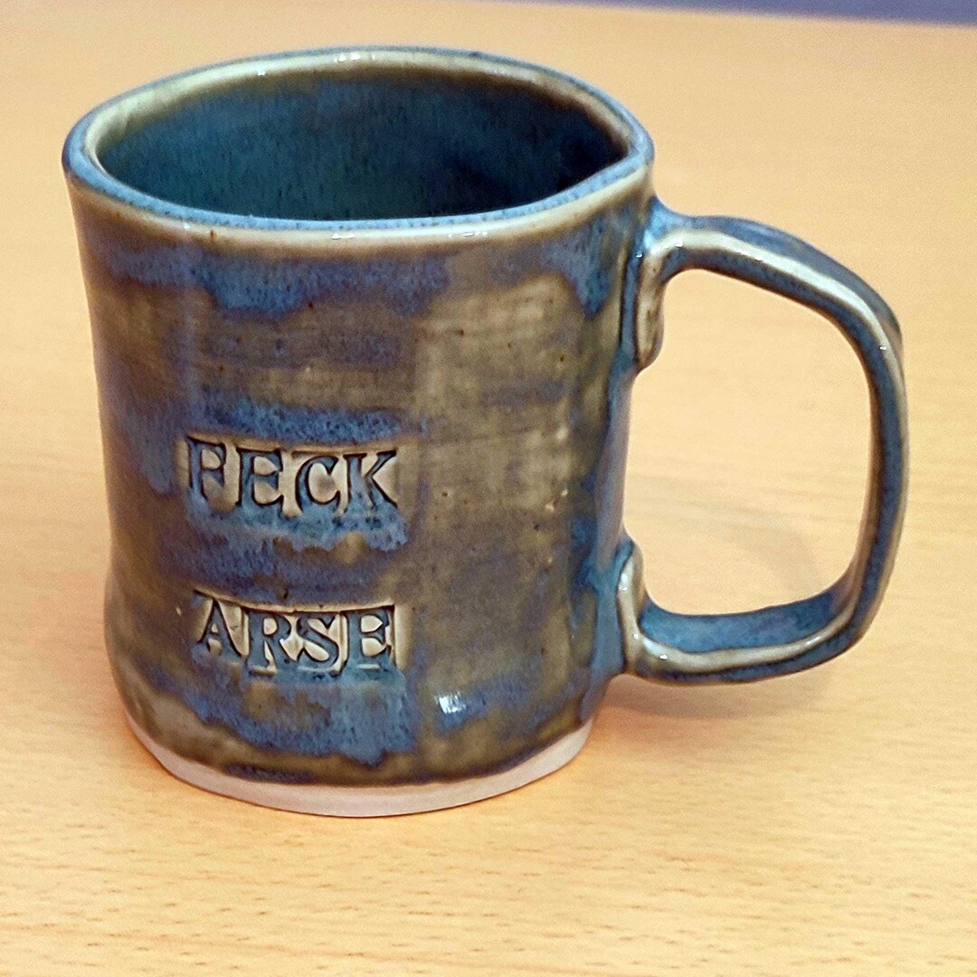 Rude Swearing Feck Arse Mug Handmade Ceramic Stoneware Funny Christmas ...