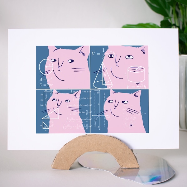 Kitty Math Poster - Etsy
