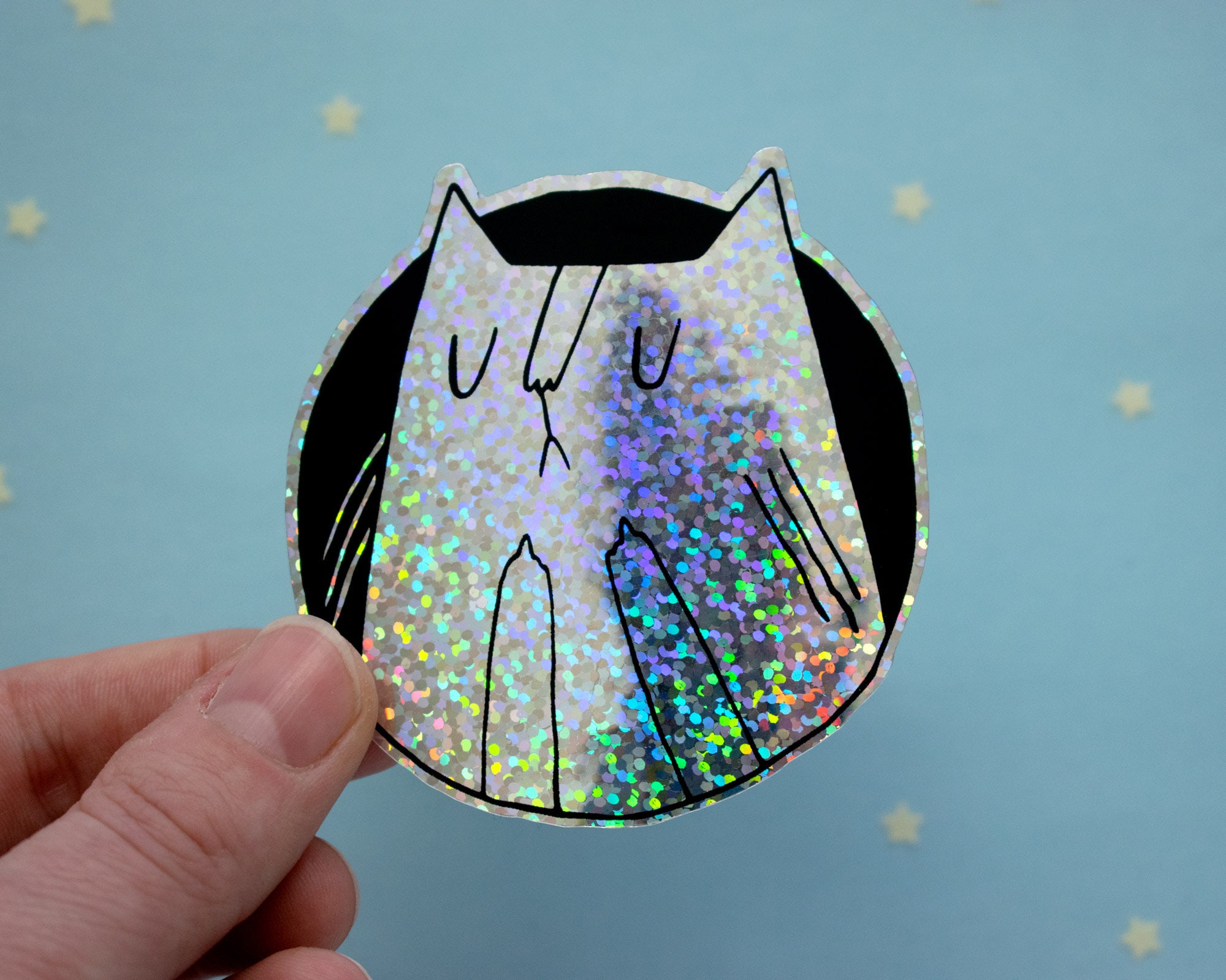 Holographic Cat Sticker Fuck You Cat Cat Stickers Vaporwave | Etsy UK